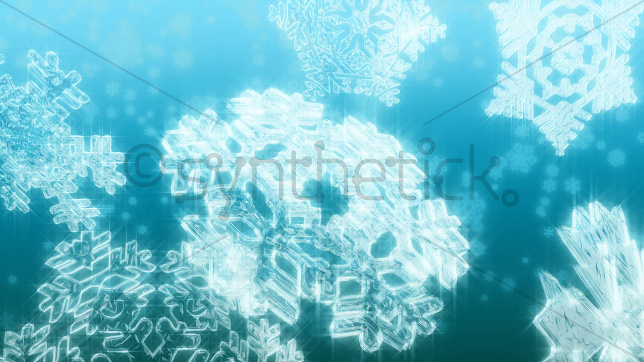 Big Cyan Snowflakes | Stock Video by Synthetick