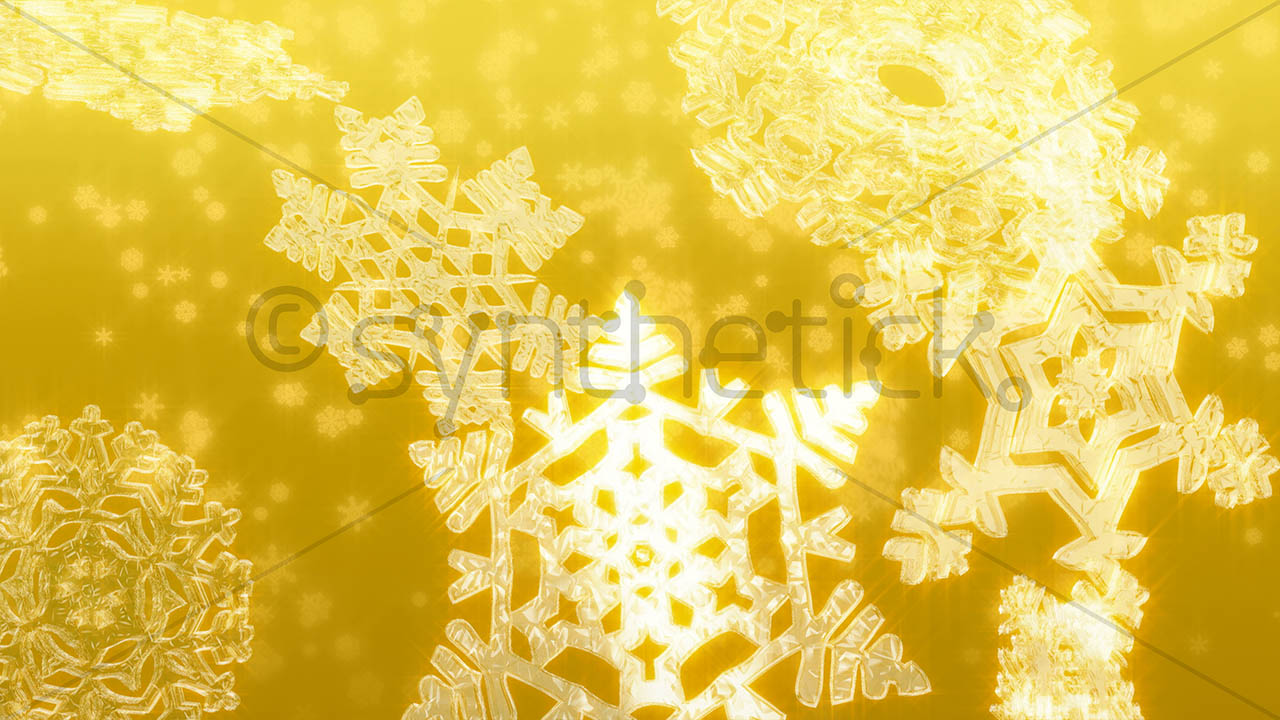 Big Gold Snowflakes | Stock Video by Synthetick