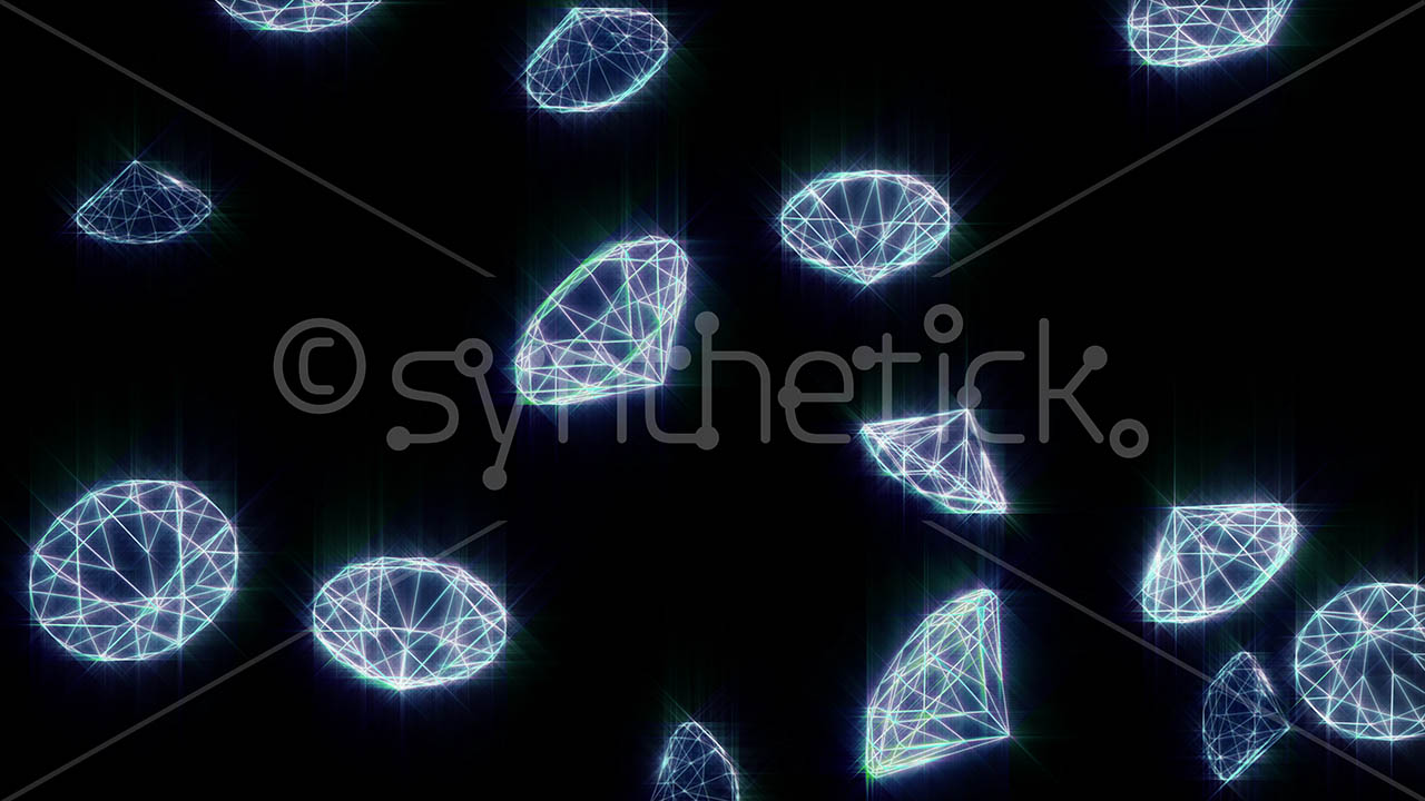 Wireframe Diamonds Falling | Stock Video by Synthetick