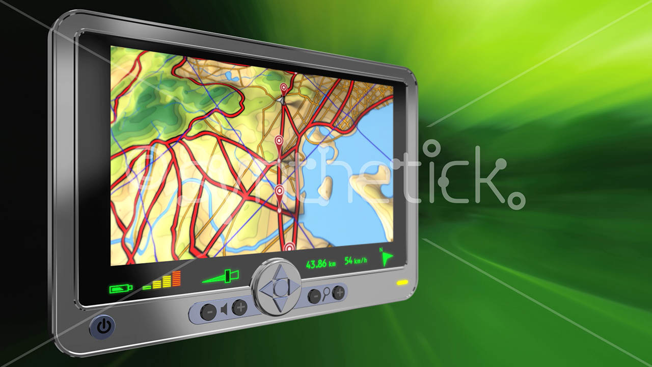GPS Road Map Loop 4 | Stock Video by Synthetick