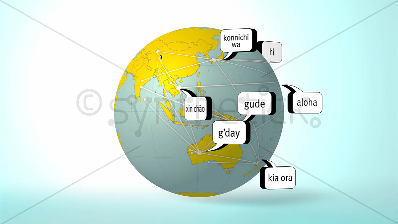Hello Different Languages Globe | Stock Video by Synthetick
