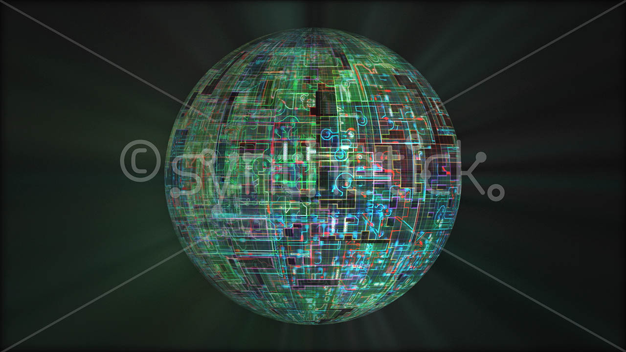 Abstract Circuits Sphere 1 | Stock Video by Synthetick