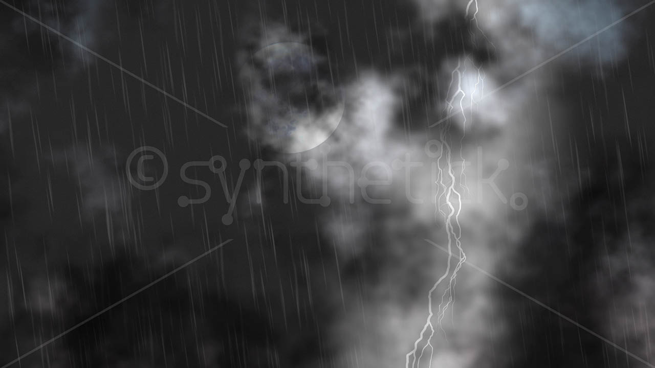 Storm, Lightning, Moon Loop | Stock Video by Synthetick